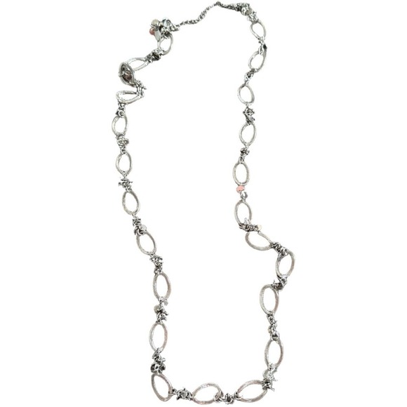 Lia Sophia | Jewelry | Lia Sophia Circle Chain Long Necklace Silver ...